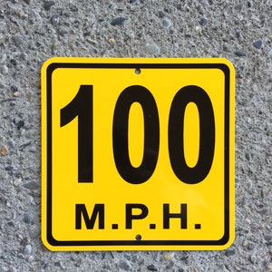 Speed Limit 100 MPH Metal Caution Street Sign 6"x6" or 12"x12" NEW (2 ...