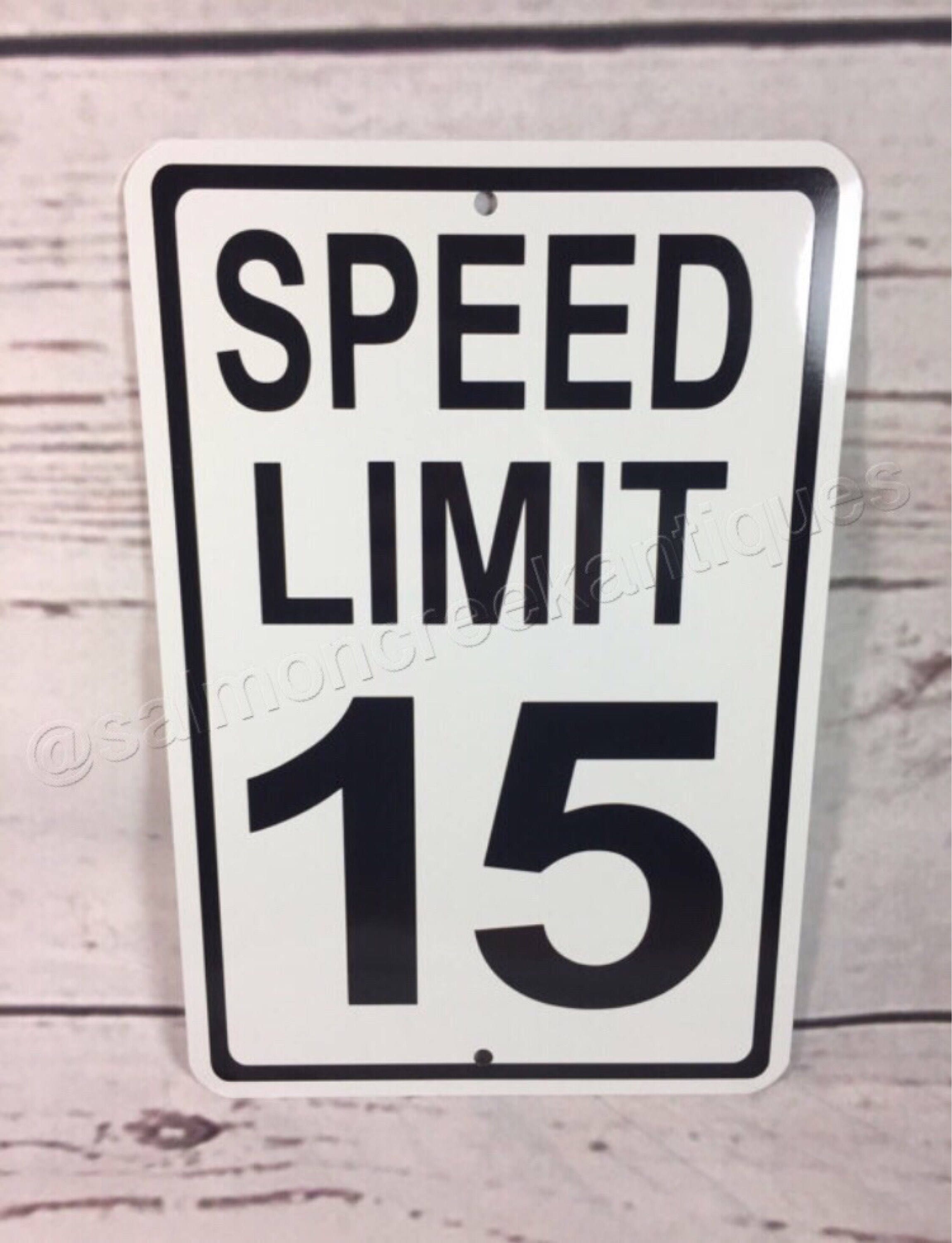 Speed Limit 15 Mini Metal Street Traffic Sign NEW 15MPH 3 - Etsy