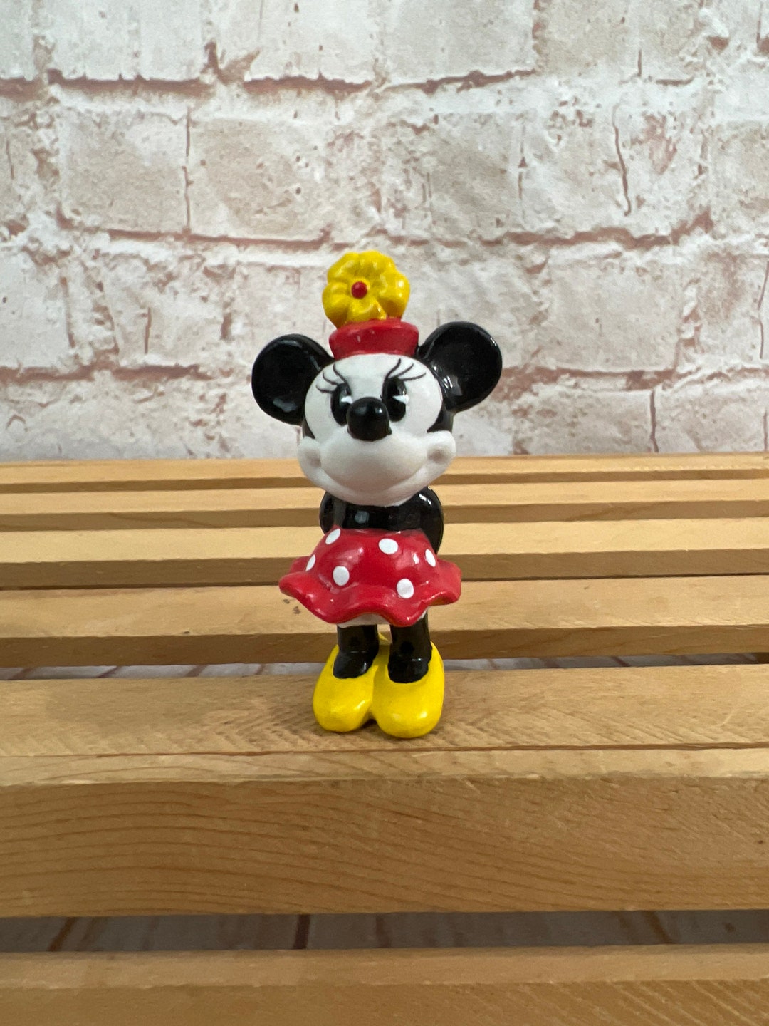 Vintage Minnie Mouse Pie-eyed With Polkadot Dress Disney Miniature PVC ...