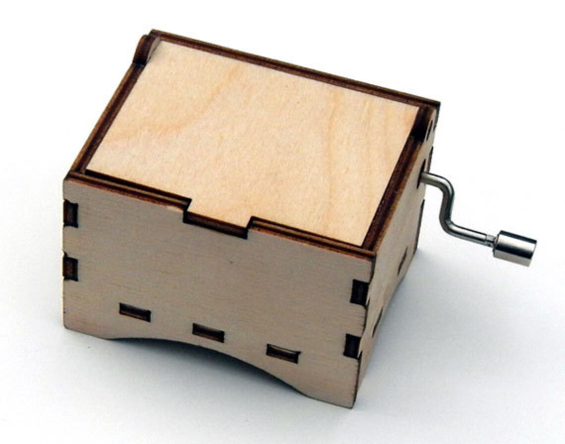Blank Music Box Birch Wood With a Hand Crank Music Box You - Etsy