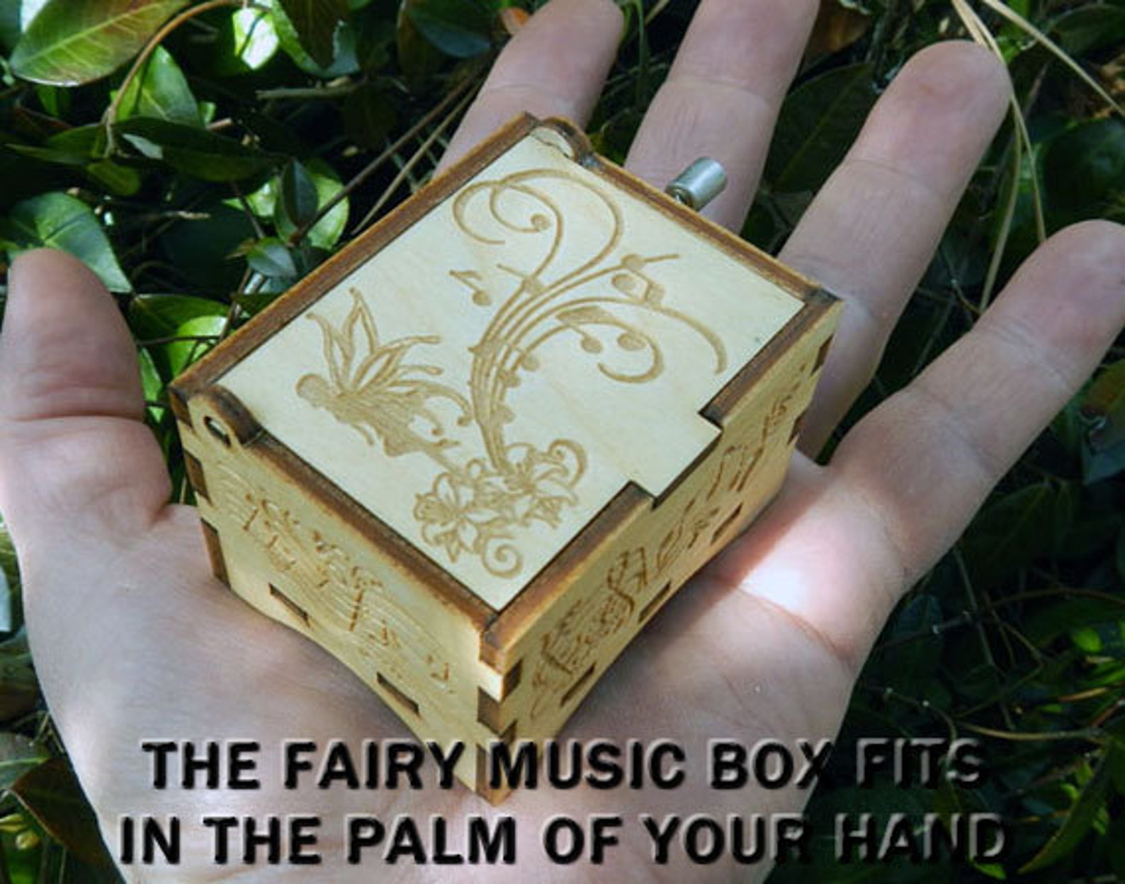 Fairy Music Box, "fur Elise" by Beethoven, Laser Engraved Wood Hand ...