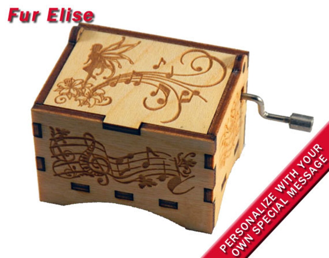 Fairy Music Box, "fur Elise" by Beethoven, Laser Engraved Wood Hand ...