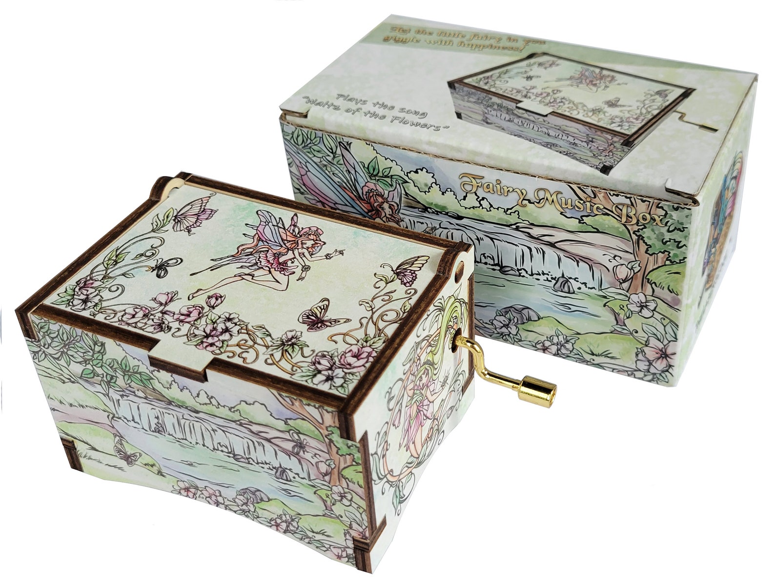 Fairy Music Box, "waltz of the Flowers", Hand Crank Music Box - Etsy