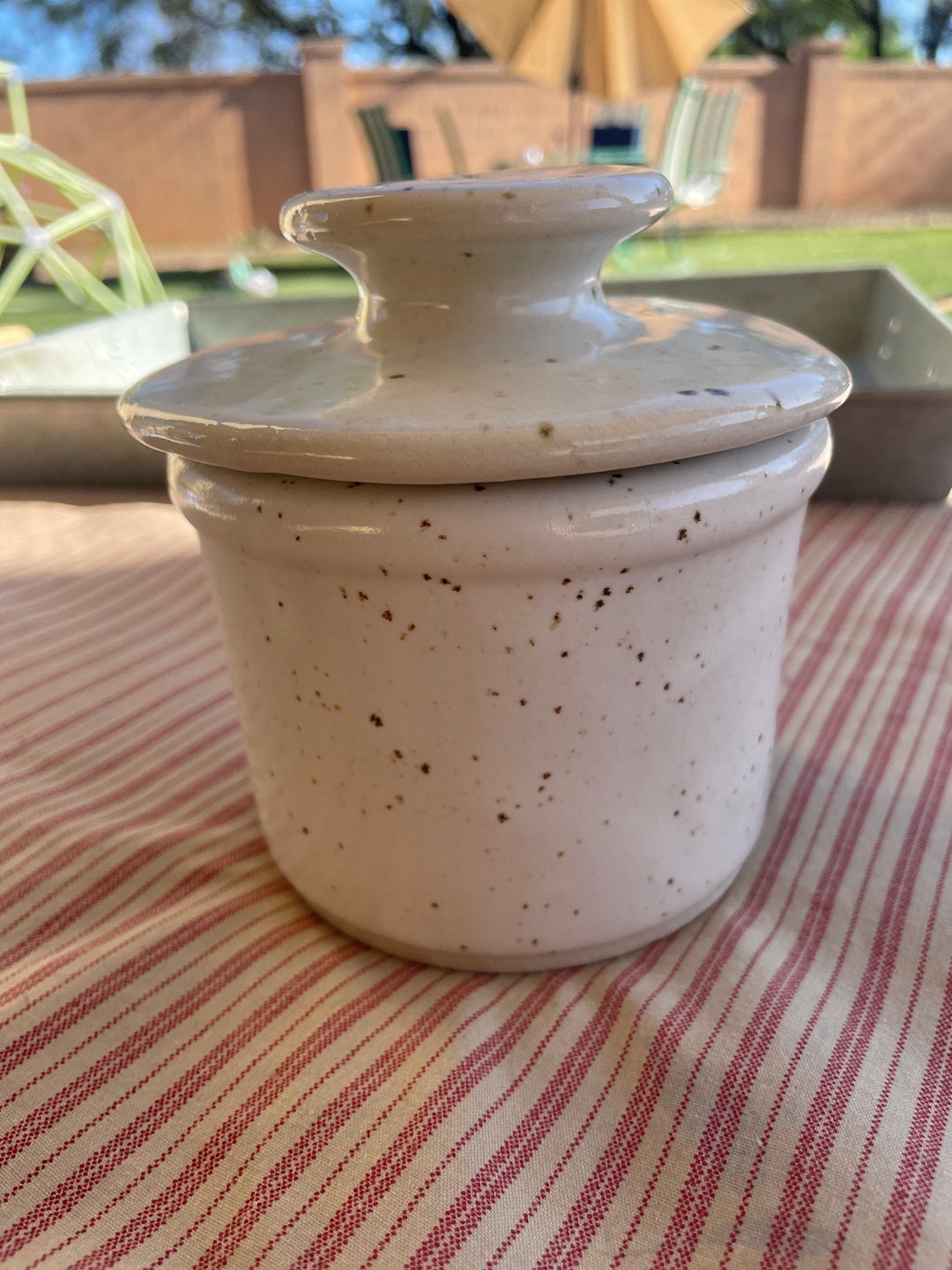 Vintage Butter Bell Crock Speckeled Stoneware - Etsy