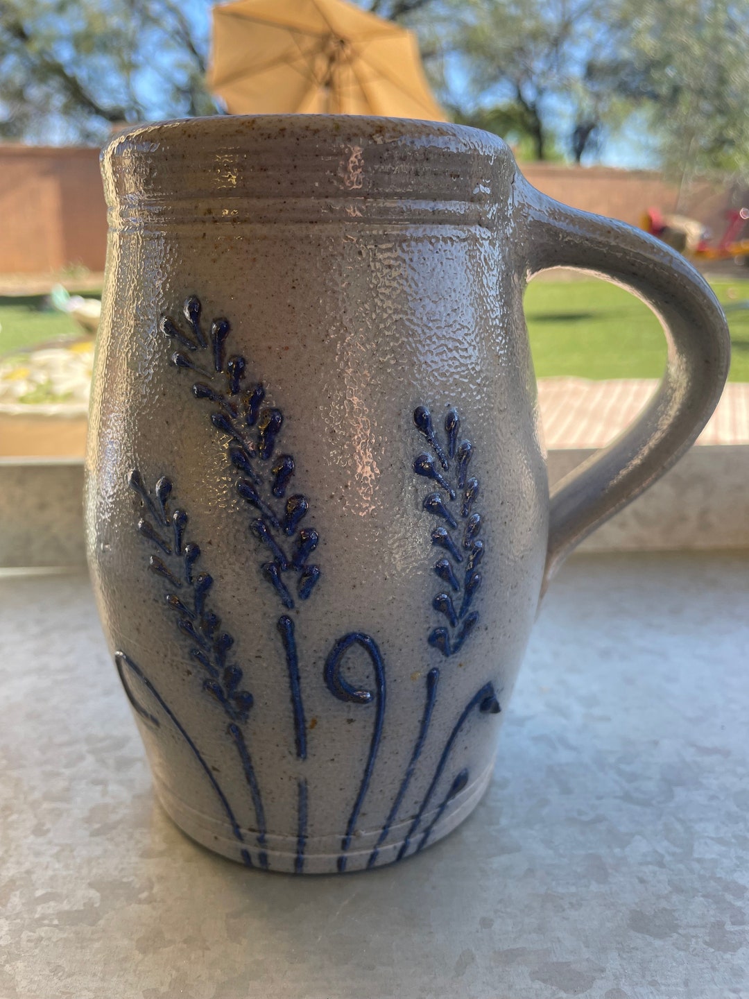 Rockdale Union Stoneware Mug, Salt Glazed, 1988 Vintage Wheat Pattern - Etsy