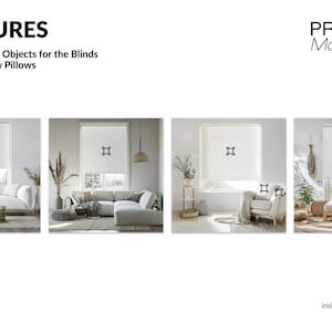 Living Room Roll Blinds Mockup | Roll Blinds Template | Digital Roll ...