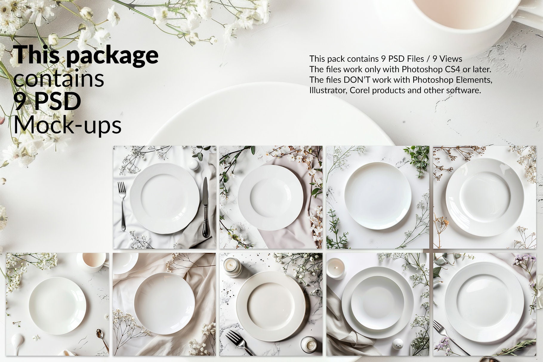 Plate Mockups | Ceramic Dish Mockup | Photoshop Porcelain Plate ...