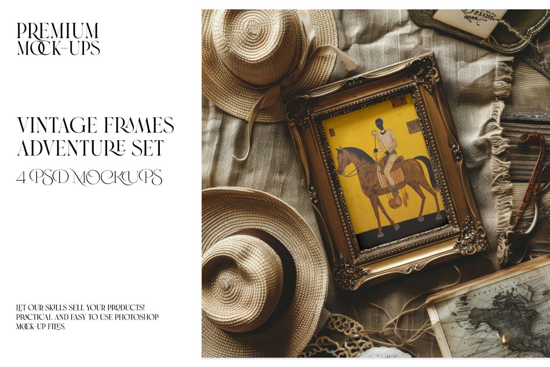 Vintage Frames Mockup Digital Vintage Frames Mockups Photoshop Rich ...