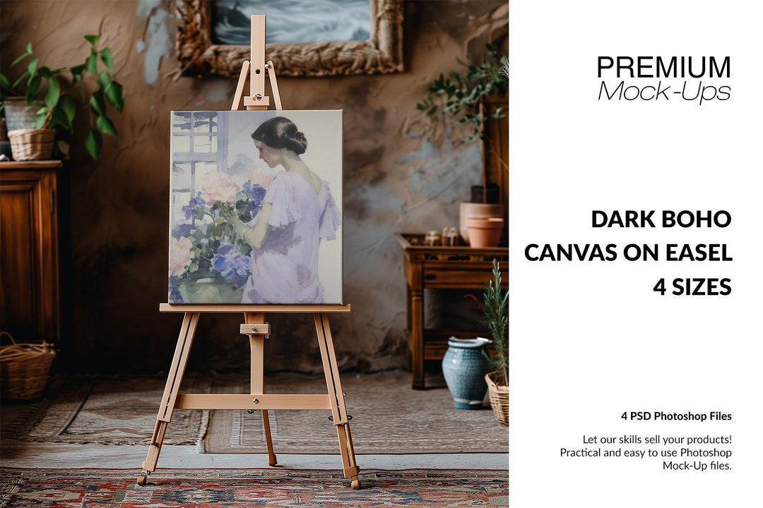DIGITAL Photoshop Canvas on Easel | Photoshop Easel With Canvas ...