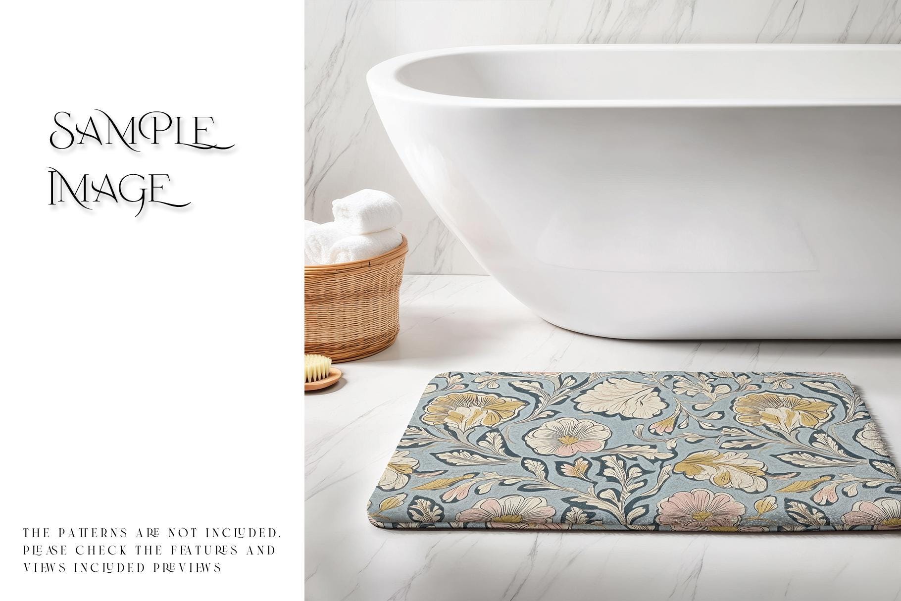 Bath Mat Mockup | Photoshop Bath Mat Mockups | Custom Bath Mat | Blank ...