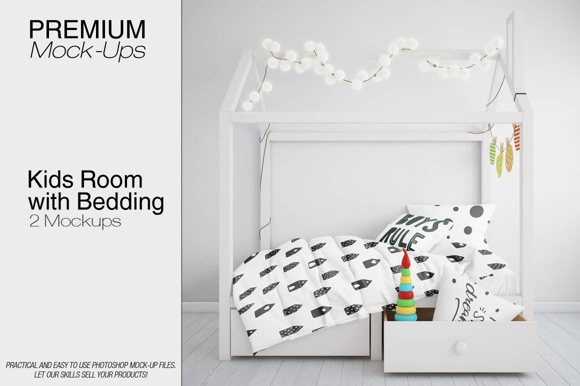 Kids Bedding Mockup Set | Photoshop Template (digital Download) - Etsy