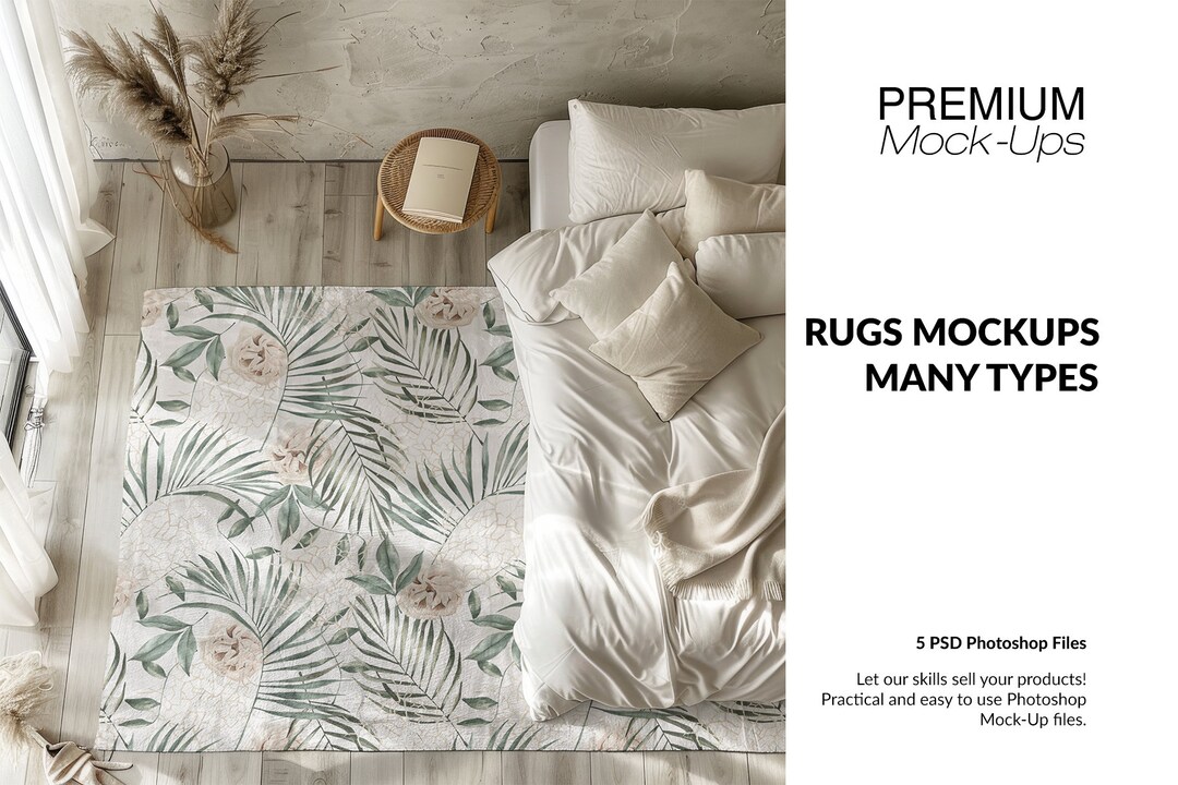 Rugs Mockup | Carpet Templates | Living Room and Bedroom Carpets | Rugs ...