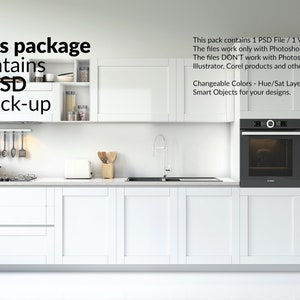 Kitchen Cabinet Mockup | Kitchen Dresser Mockup | Kitchen Mockup ...