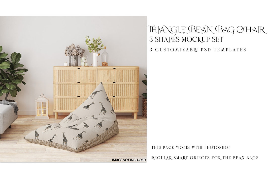Triangle Bean Bag Chair Mockup / Digital Triangle Bean Bag Chair Mockup ...