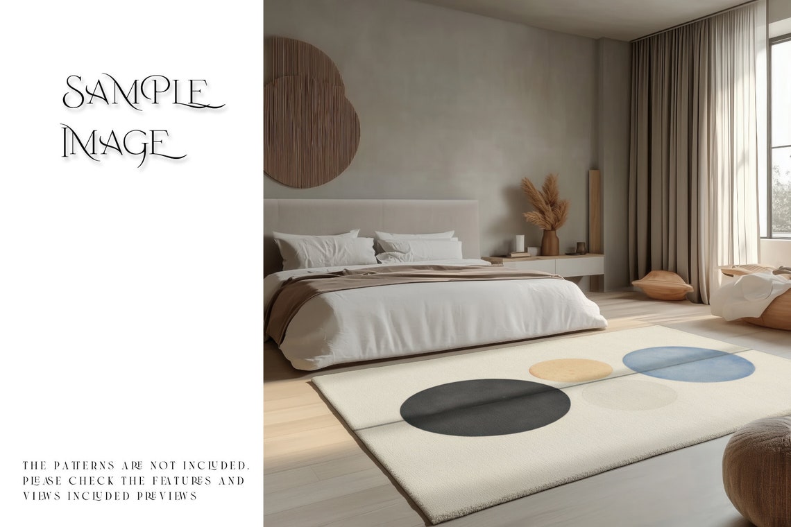 Bedroom Rugs Mockup | Carpet Templates | Bedroom Carpets Templates ...