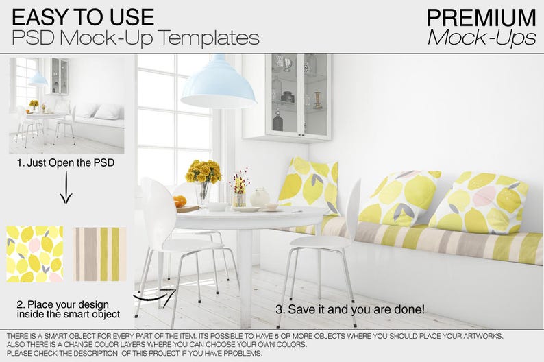 Kitchen Pillows and Curtains Mockup | 4 PSD Files (digital Download) - Etsy