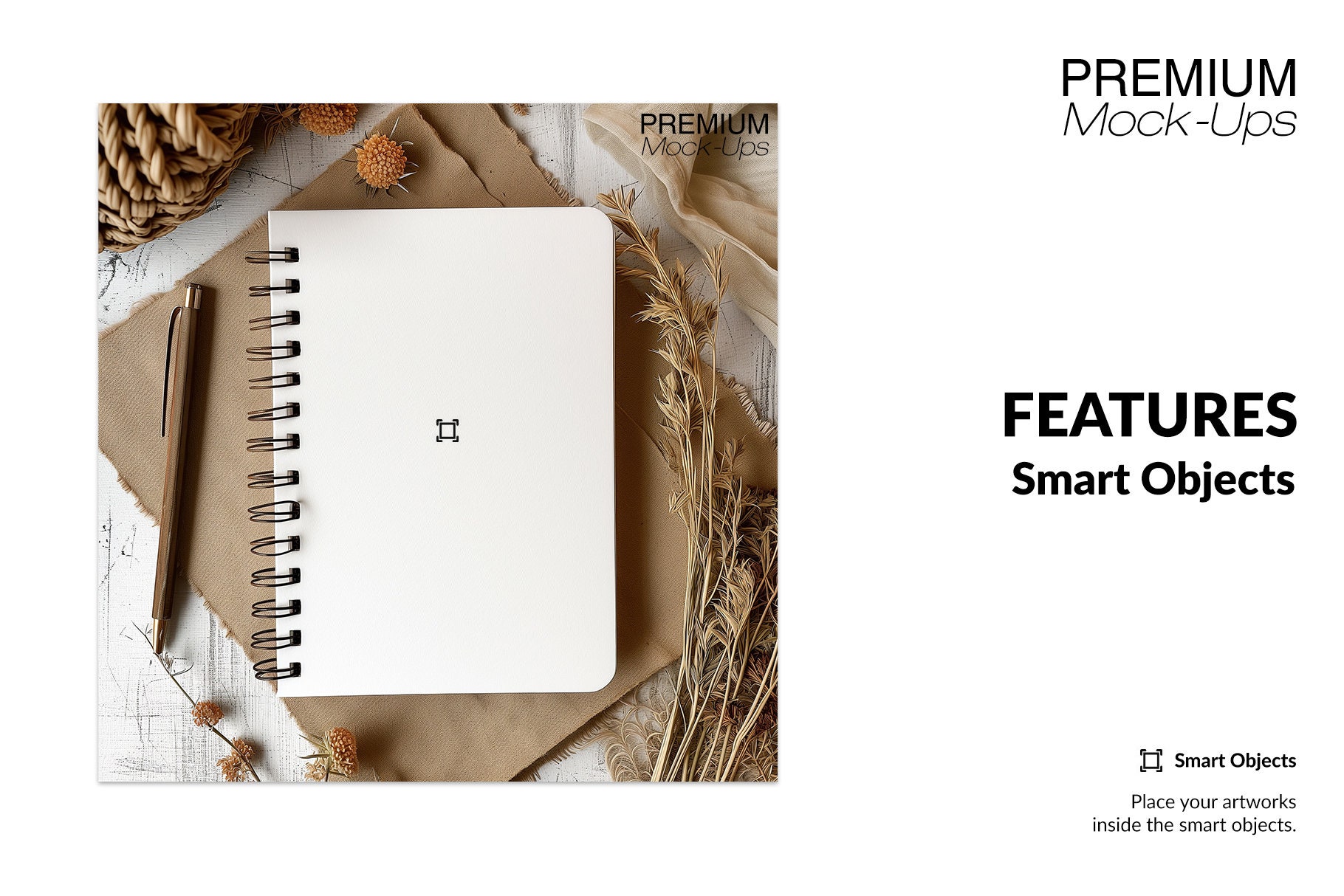 Notebook Mockup | Digital Notebook Template | Photoshop Notebook Mockup ...