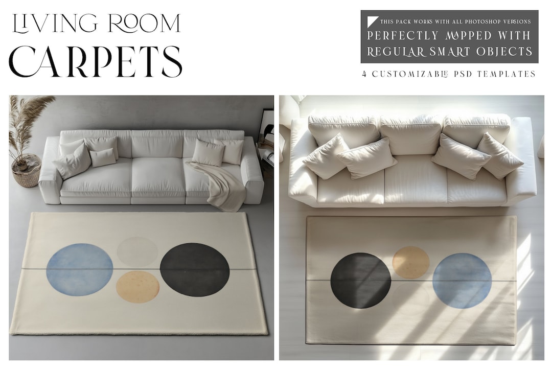 Rugs Mockup | Carpet Templates | Living Room Carpets | Rugs Photoshop ...