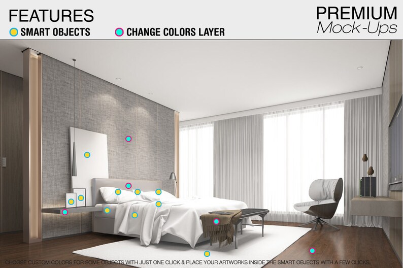 Bedding Mockup Set | Photoshop Bedding & Curtains (digital Download) - Etsy