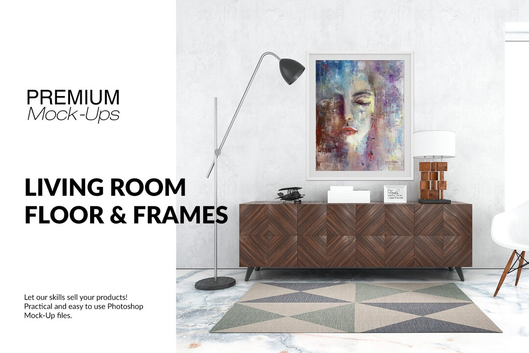 Floor Mockup | Floor and Frames in Living Room | Frames Mockup | Floor ...