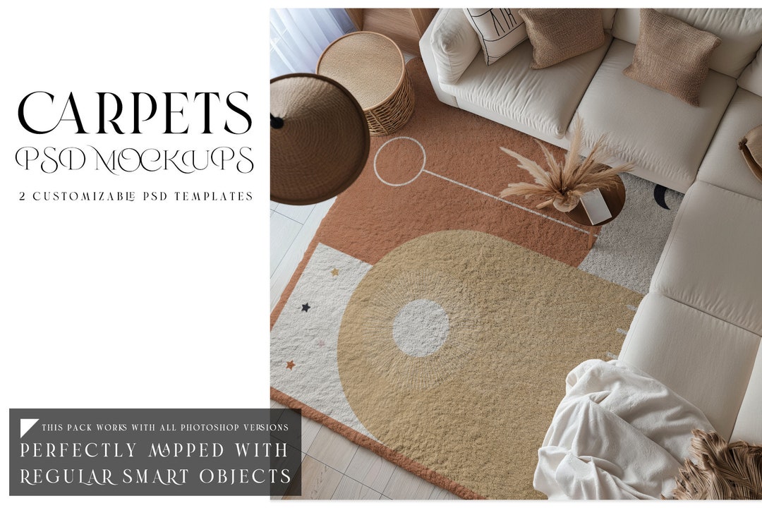 Rugs Mockup | Carpet Templates | Living Room Carpets | Rugs Photoshop ...