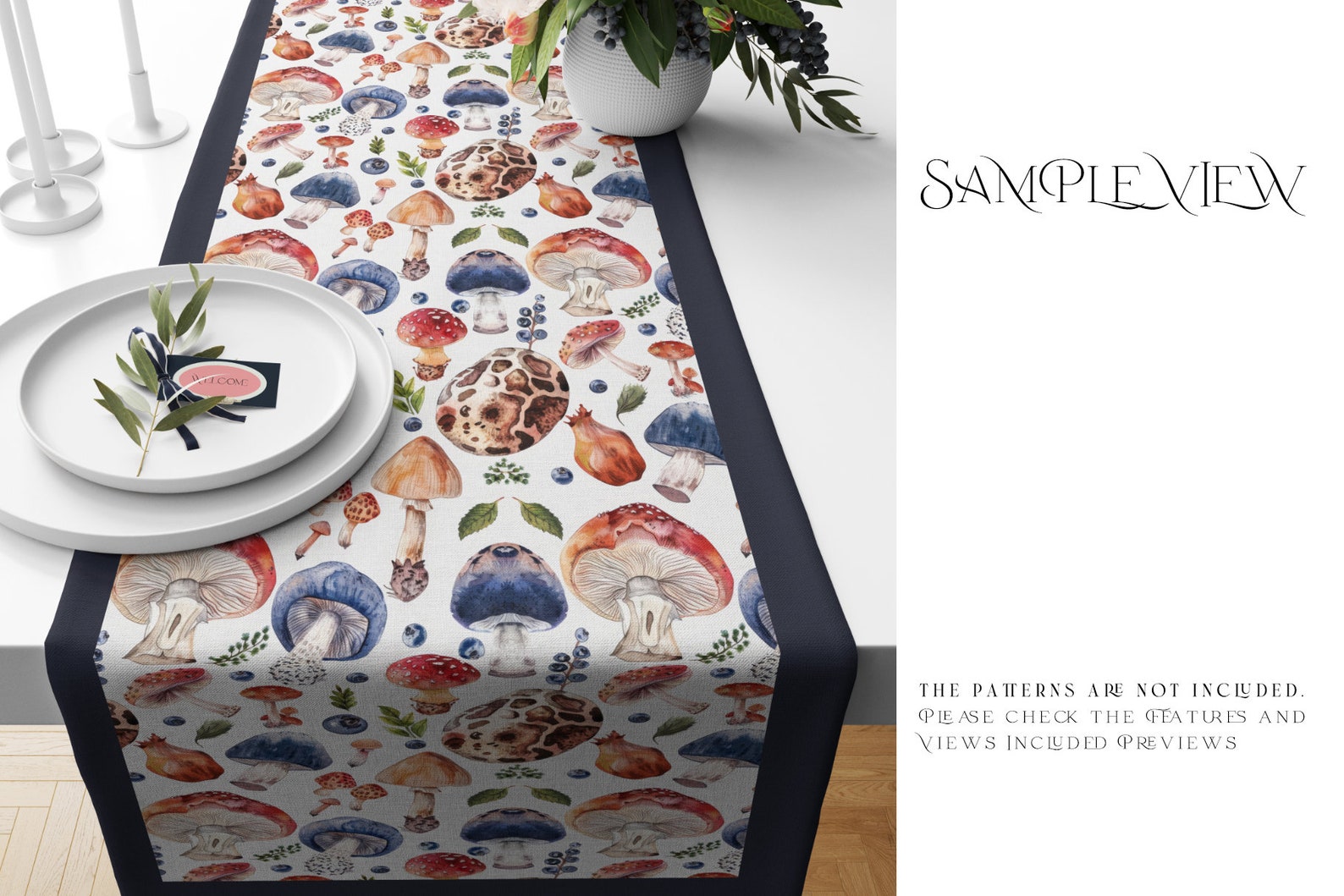 Table Runner Mockup | Table Runner Template | Table Textile | Photoshop ...