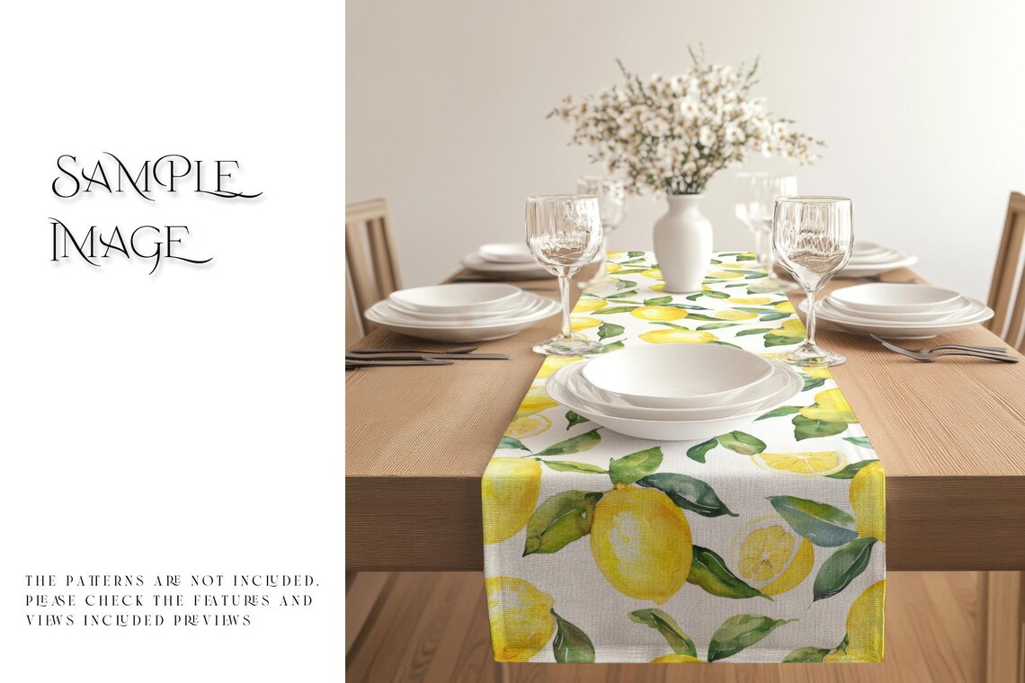 Table Runner Mockup | Table Runner Template | Digital Table Textile ...