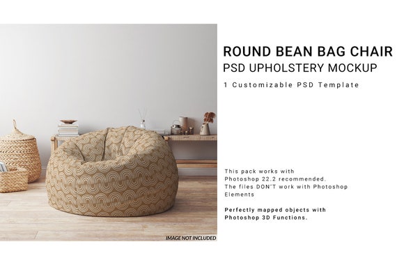 Round Bean Bag Chair Mockup / Digital Round Bean Bag Chair - Etsy