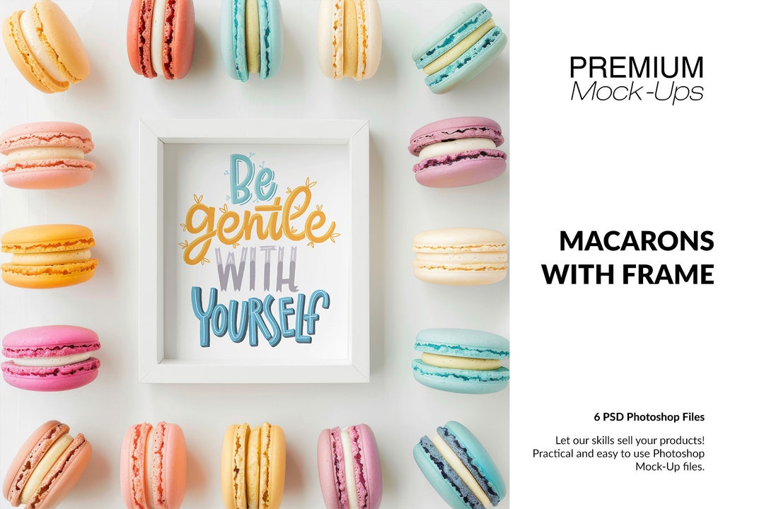 Frames and Macarons Mockup | French Macarons & Frames Mockups ...