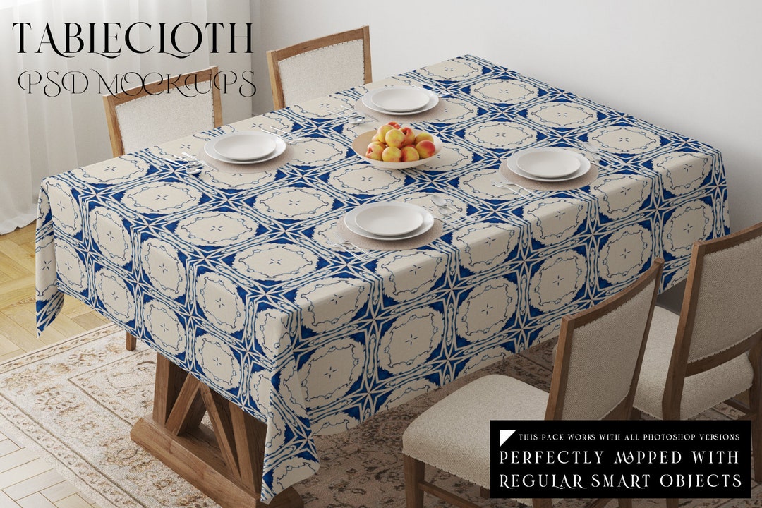 Tablecloth Mockup | Table Cover | Digital Tablecloth Template | Dining ...