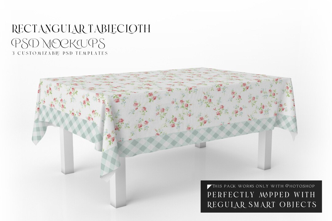 Tablecloth Mockup | Table Cover Template | Digital Kitchen Tablecloth ...