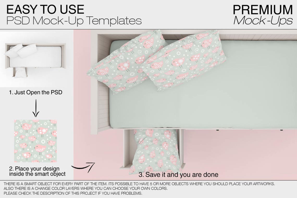 Bed With Drawers Mockup Set | Photoshop PSD (digital Download) - Etsy