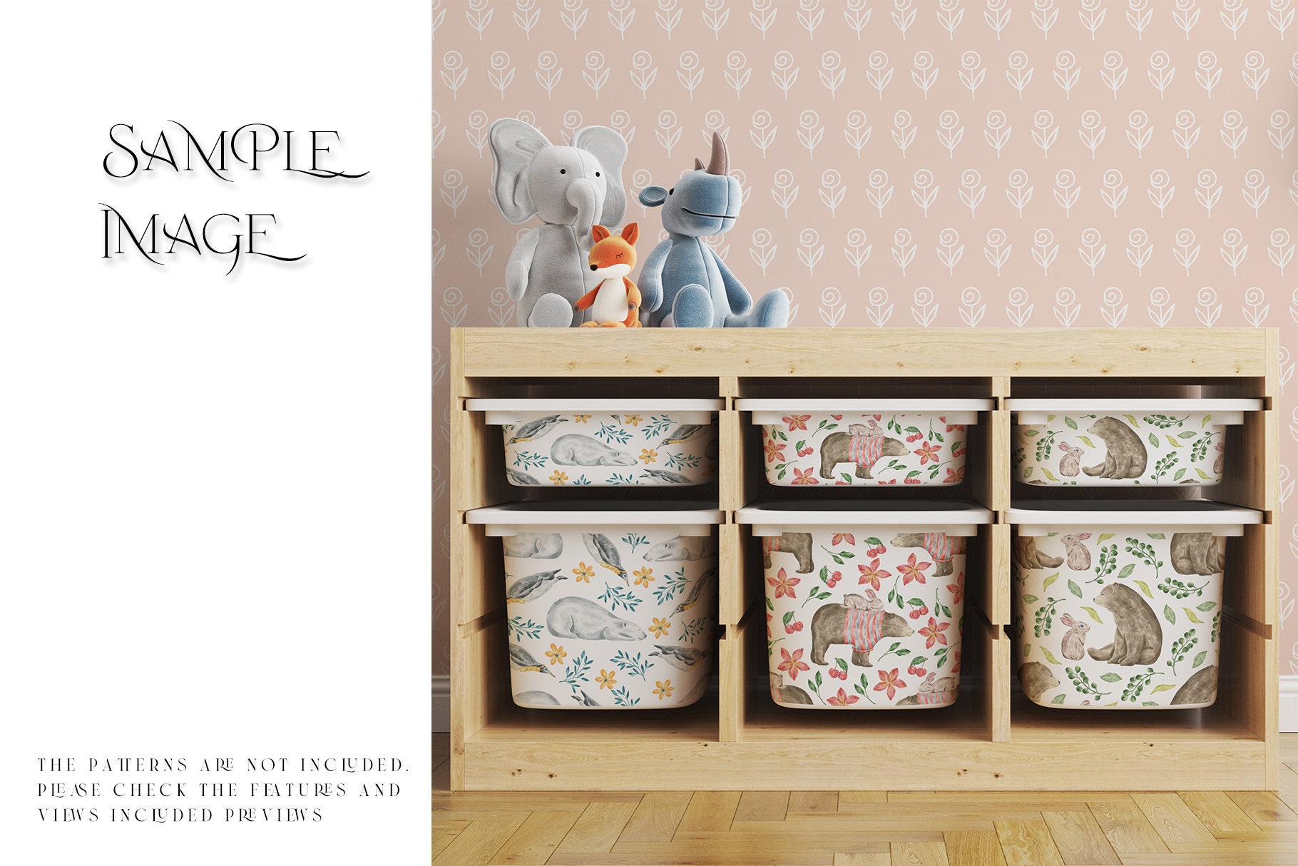 Nursery Trofast Storage Bins Decals Template | Digital Nursery Trofast ...