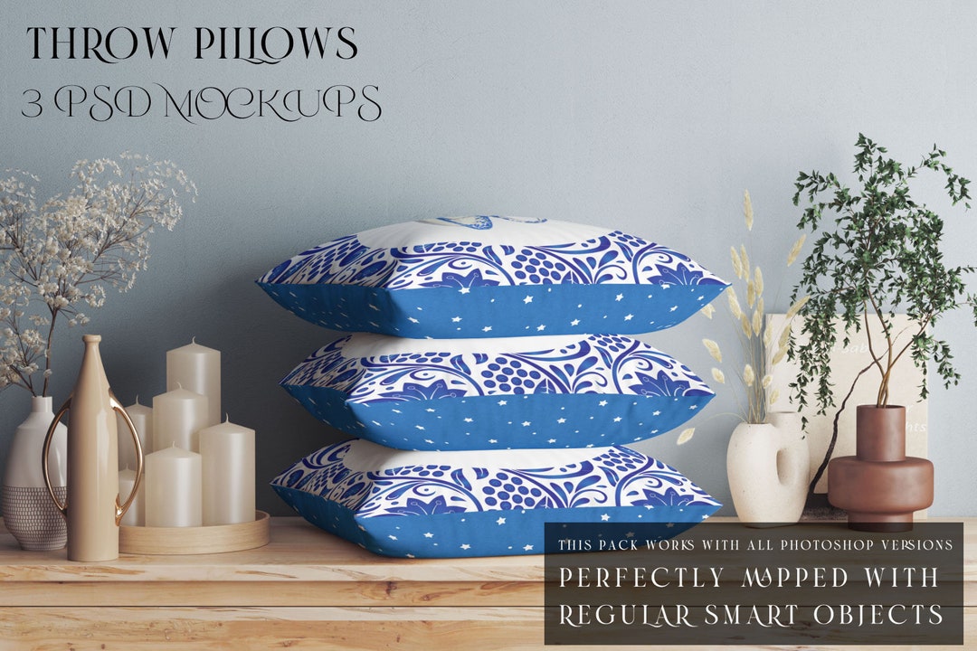 Boho Style Pillow Mockup | Photoshop Pillows | Cushions | Decorative ...
