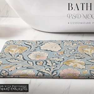 Bath Mat Mockup | Photoshop Bath Mat Mockups | Custom Bath Mat | Blank ...