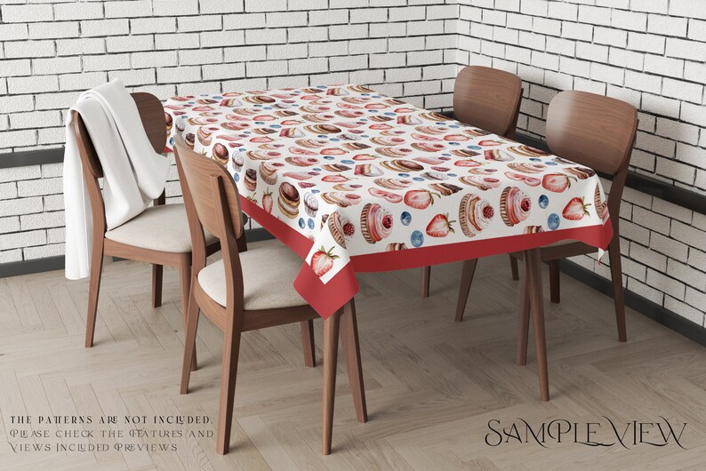 Tablecloth Mockup | Table Cover | Digital Tablecloth Template | Dining ...