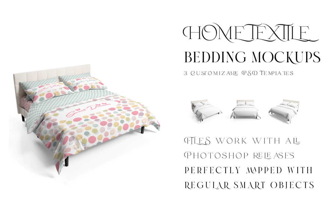 Bedding Mockups | Bedding Template | Photoshop Bedding | Bedding Linens ...