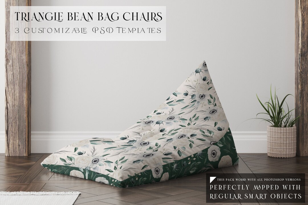 Triangle Bean Bag Chair Mockup / Digital Triangle Bean Bag Chair Mockup ...