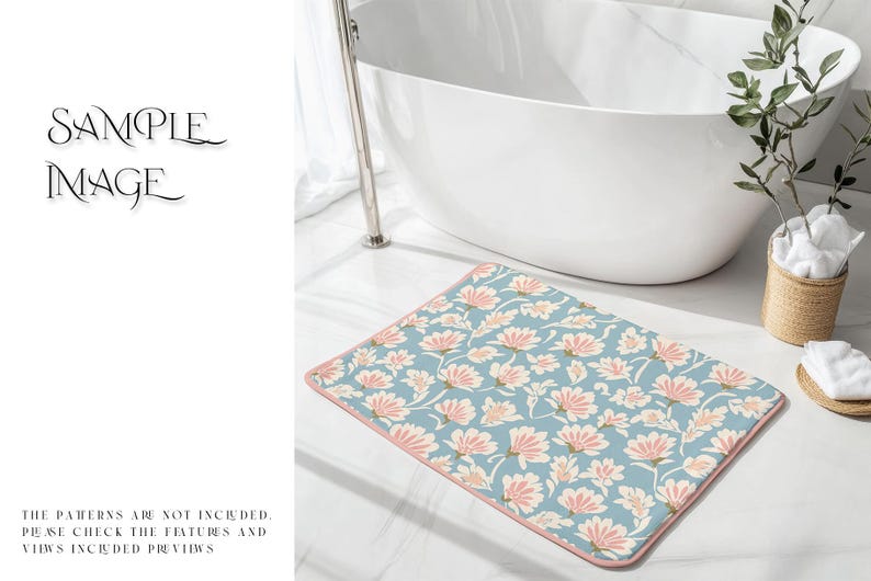 Bath Mat Mockup | Photoshop Bath Mat Mockups | Custom Bath Mat | Blank ...