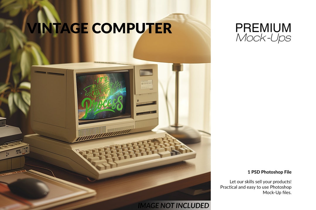 Vintage Computer Mockup | Photoshop Vintage Computer | Digital Vintage ...