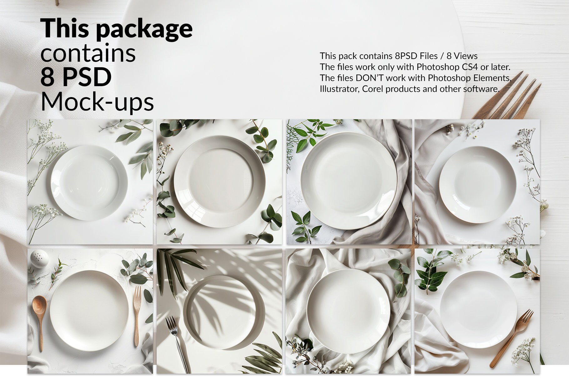Plate Mockups | Ceramic Dish Mockup | Photoshop Porcelain Plate ...