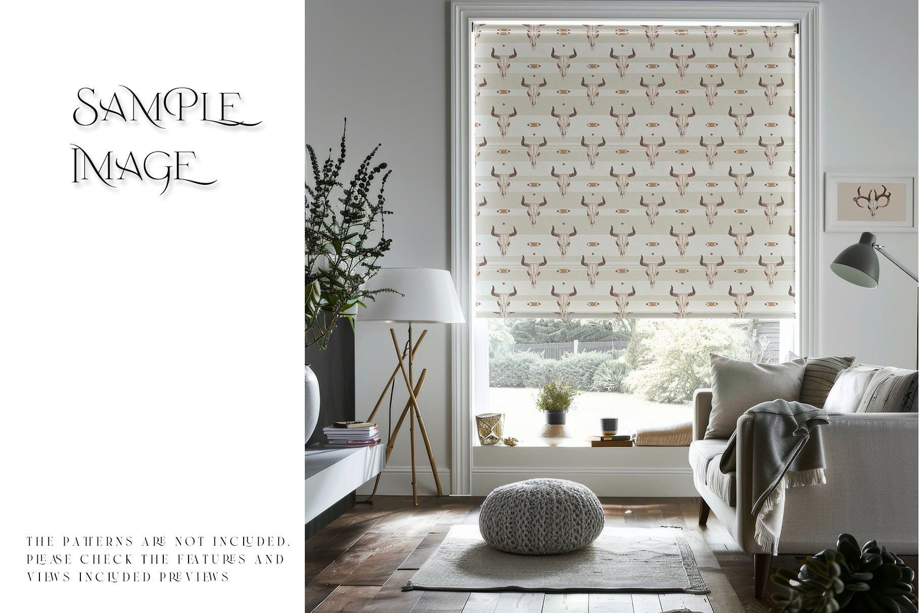 Bedroom Roll Blinds Mockup | Roll Blinds Template | Digital Roll Blinds ...