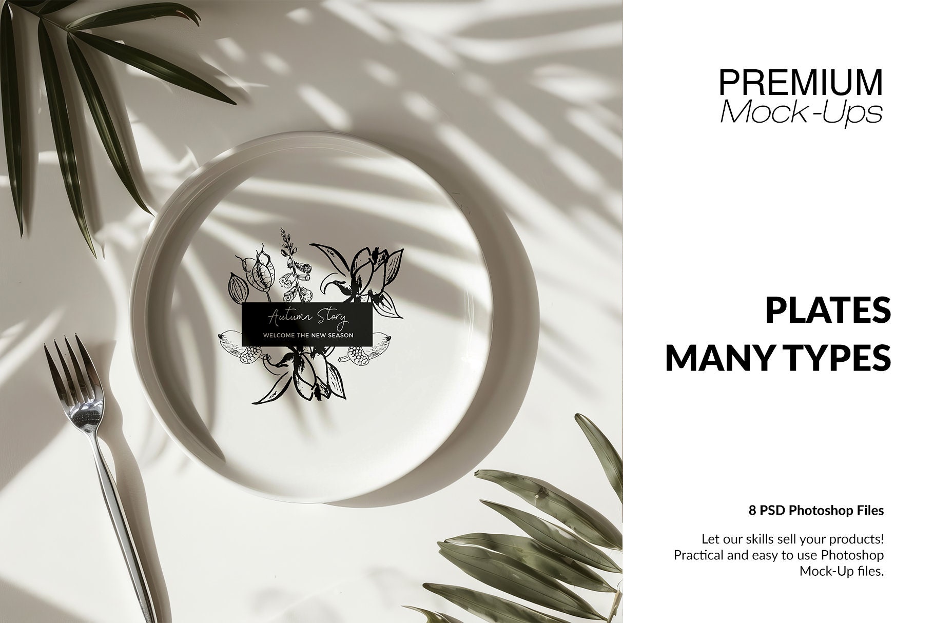 Plate Mockups | Ceramic Dish Mockup | Photoshop Porcelain Plate ...