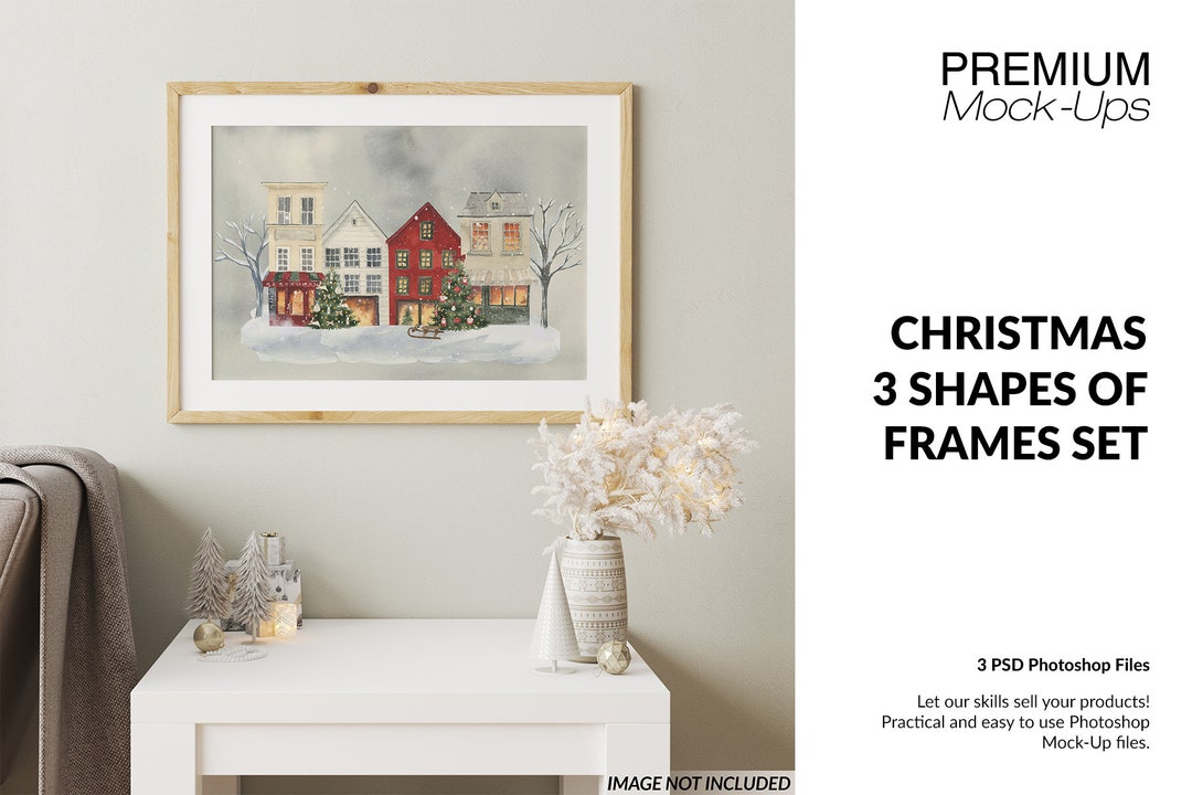 Christmas Frames Mockups Set | Christmas Interiors & Frames Mockups ...