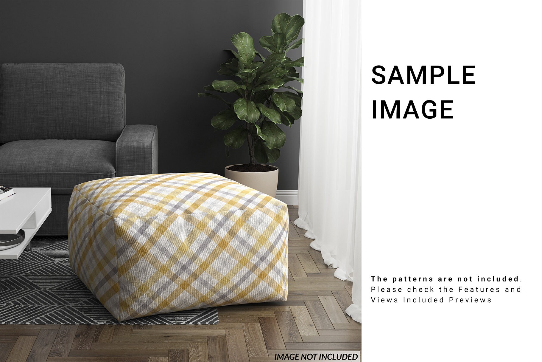 Pouf Mockup / Digital Pouf Mockup / 3 Shapes of Pouf Template - Etsy
