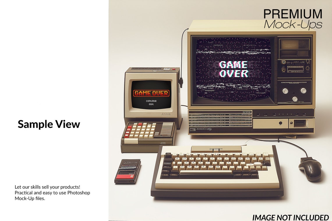 Vintage Computer Mockup | Photoshop Vintage Computer | Digital Vintage ...