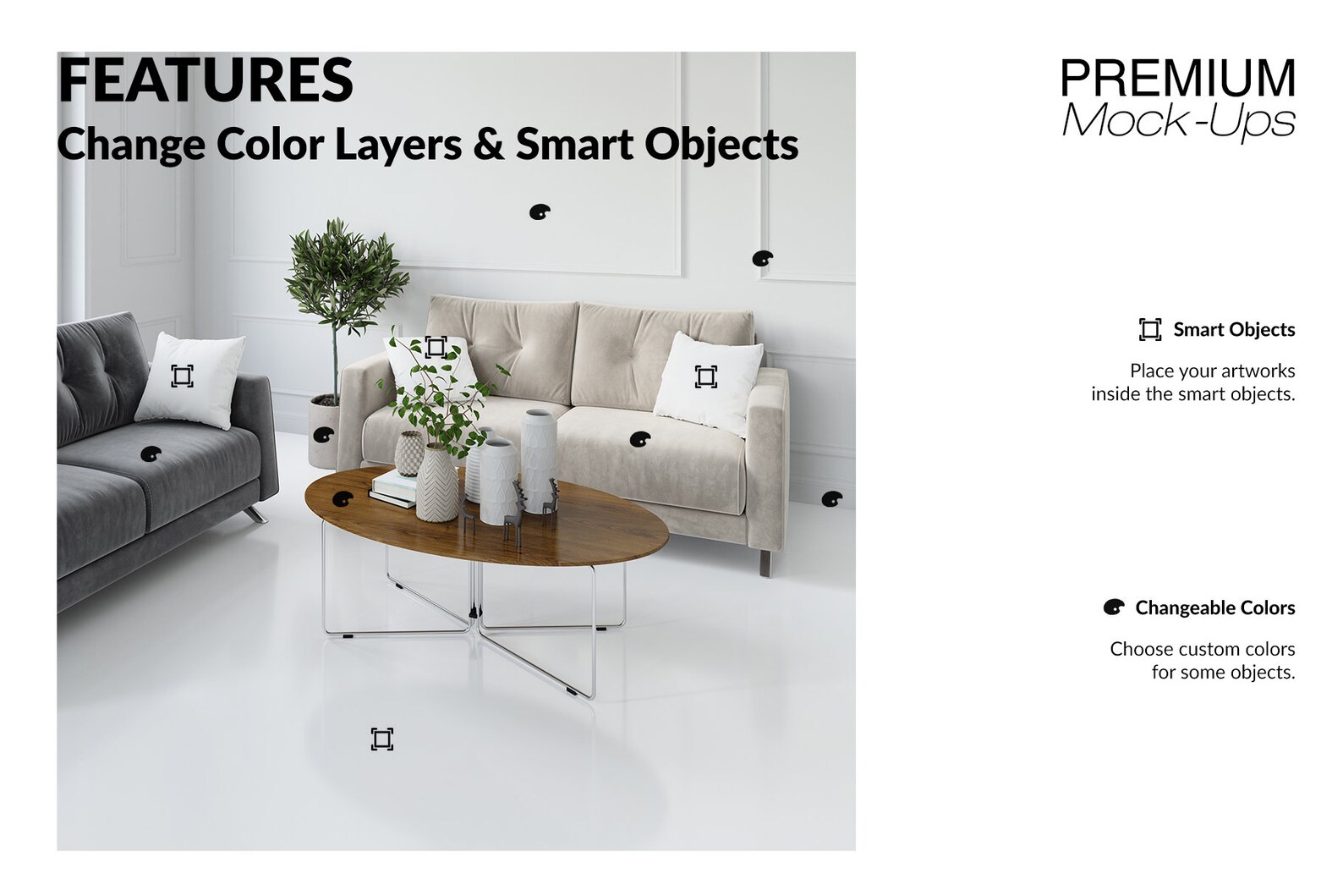 Floor Mockup | Floor in Living Room | Floor Branding Mockup | Floor ...