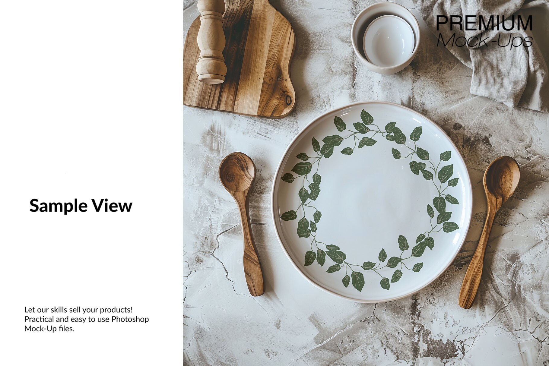 Plate Mockups | Ceramic Dish Mockup | Photoshop Porcelain Plate ...