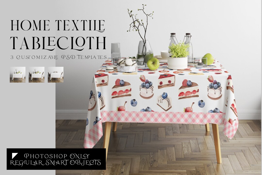 Tablecloth Mockup | Table Cover | Digital Tablecloth Template | Dining ...