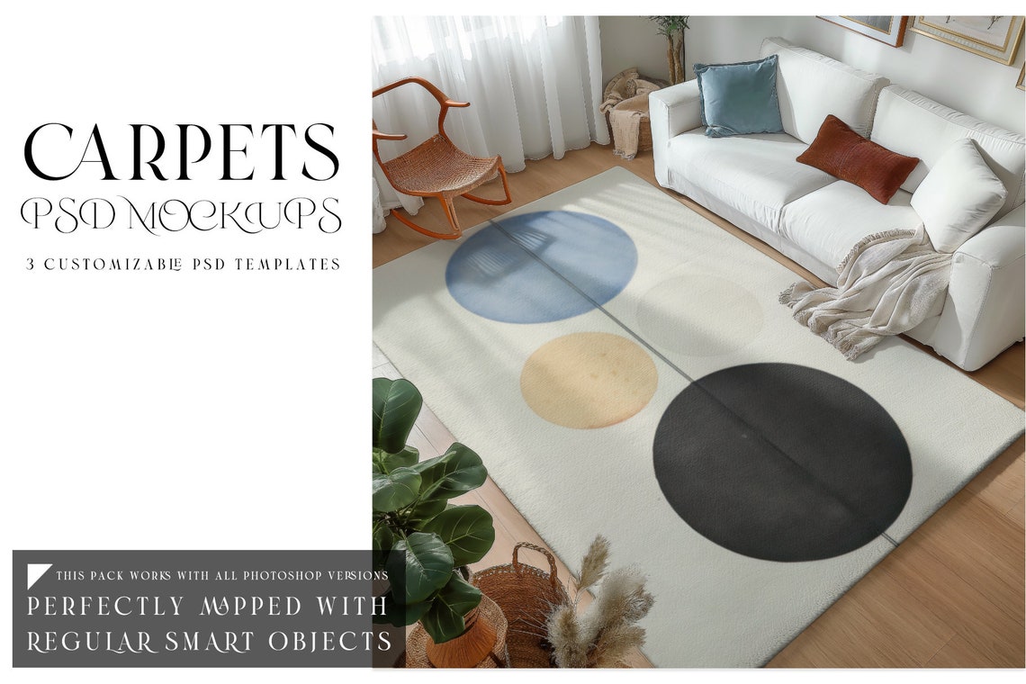Rugs Mockup | Carpet Templates | Living Room Carpets | Rugs Photoshop ...